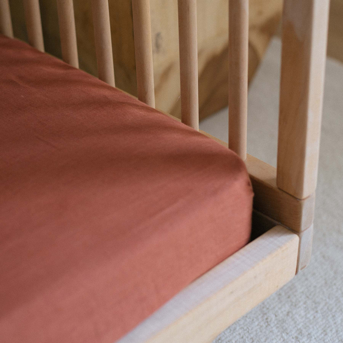 French Linen Cot Sheet - Clay – Warren Hill