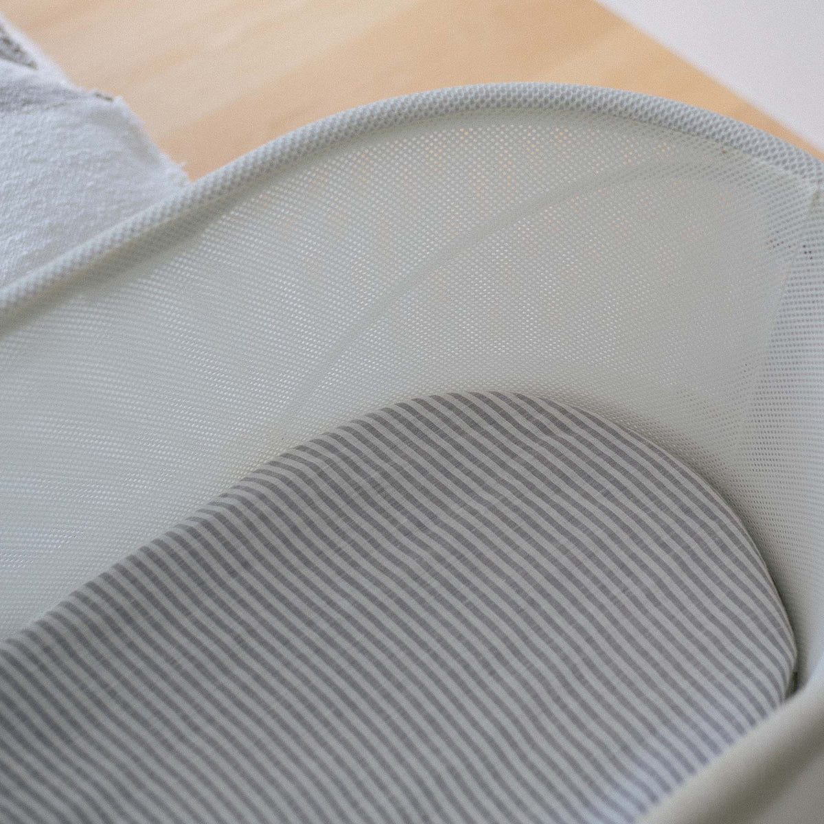 French Linen Bassinet Sheet - Grey Stripe – Warren Hill